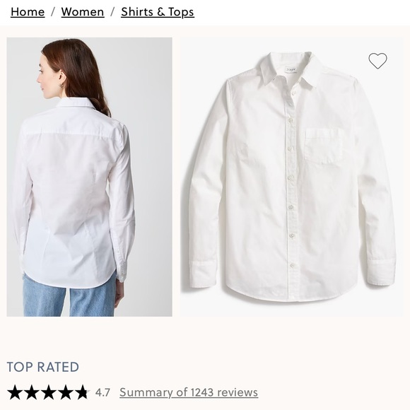 J. Crew Factory | Tops | J Crew Factory White Button Down Shirt | Poshmark